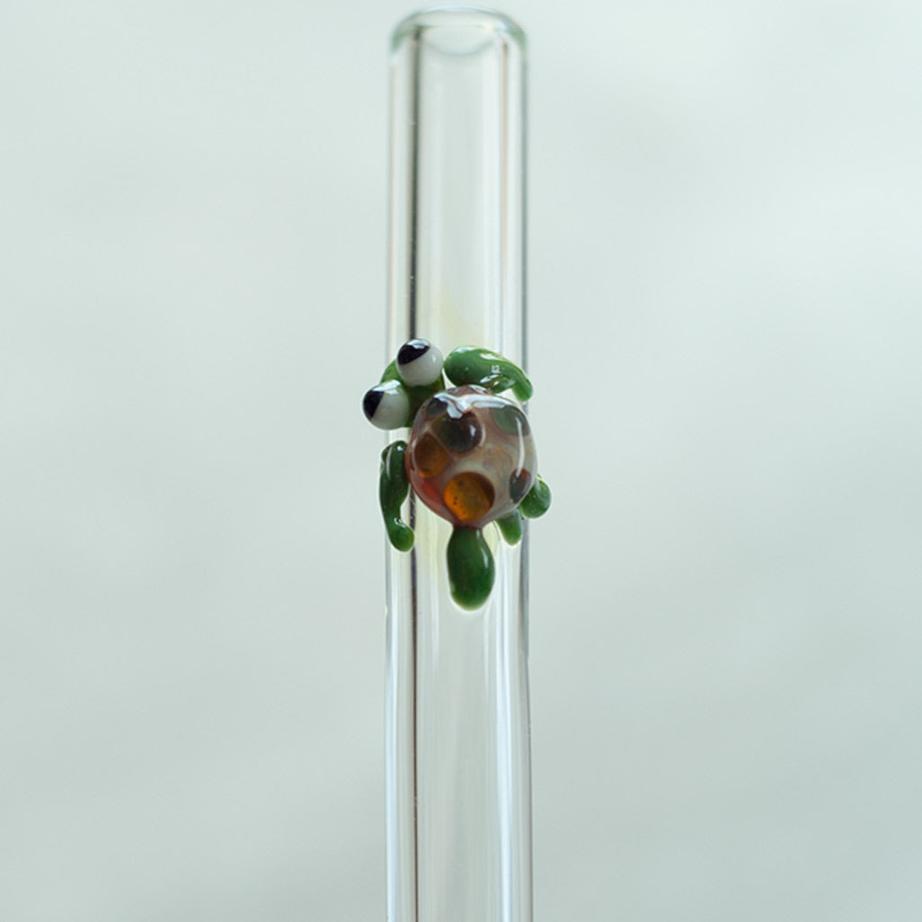 Turtle Reusable Glass Drinking Straw - The Eco Com
